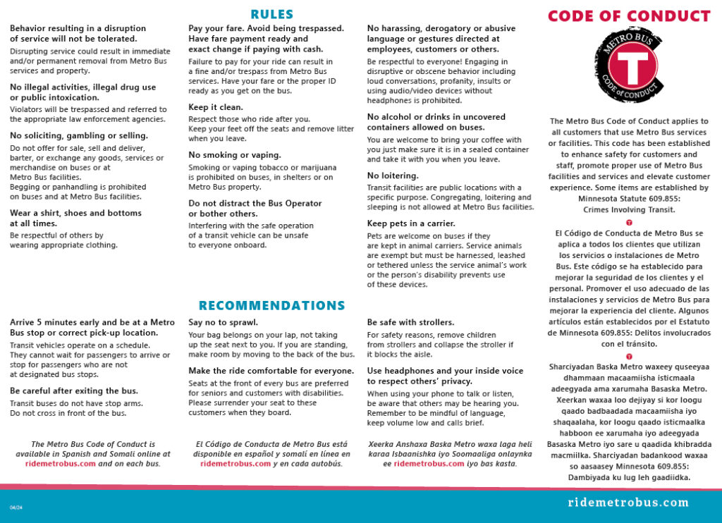 2024-04-Code-of-Conduct-Brochure | Metro Bus